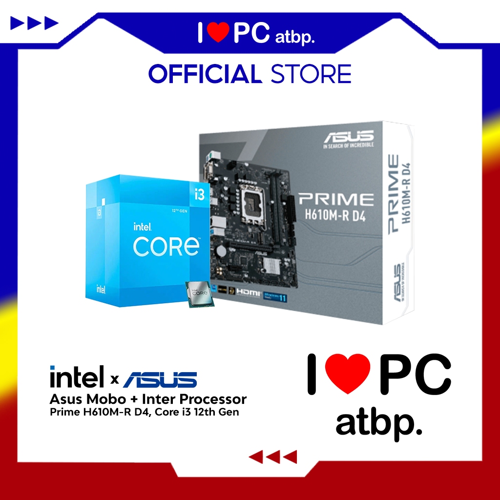 Intel Core i3-12100 Processor and Asus Prime H610M-R D4 Bundle(12th Gen, LGA1700, DDR4, mic-ATX ...