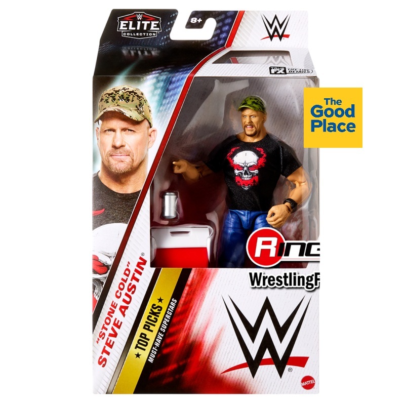 MATTEL WWE Elite Top Picks Collection Steve Austin Figure w/ Shirt, Cap ...
