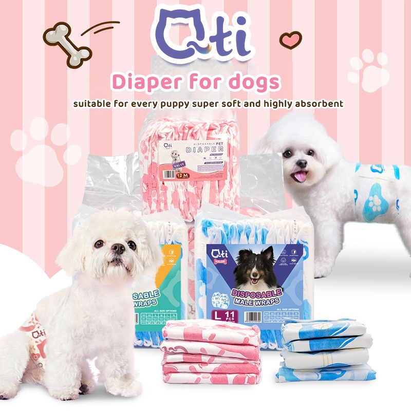 Qti Female Male Pet Cat Dog Diaper 36’s XS S M L XL Value Premium ...