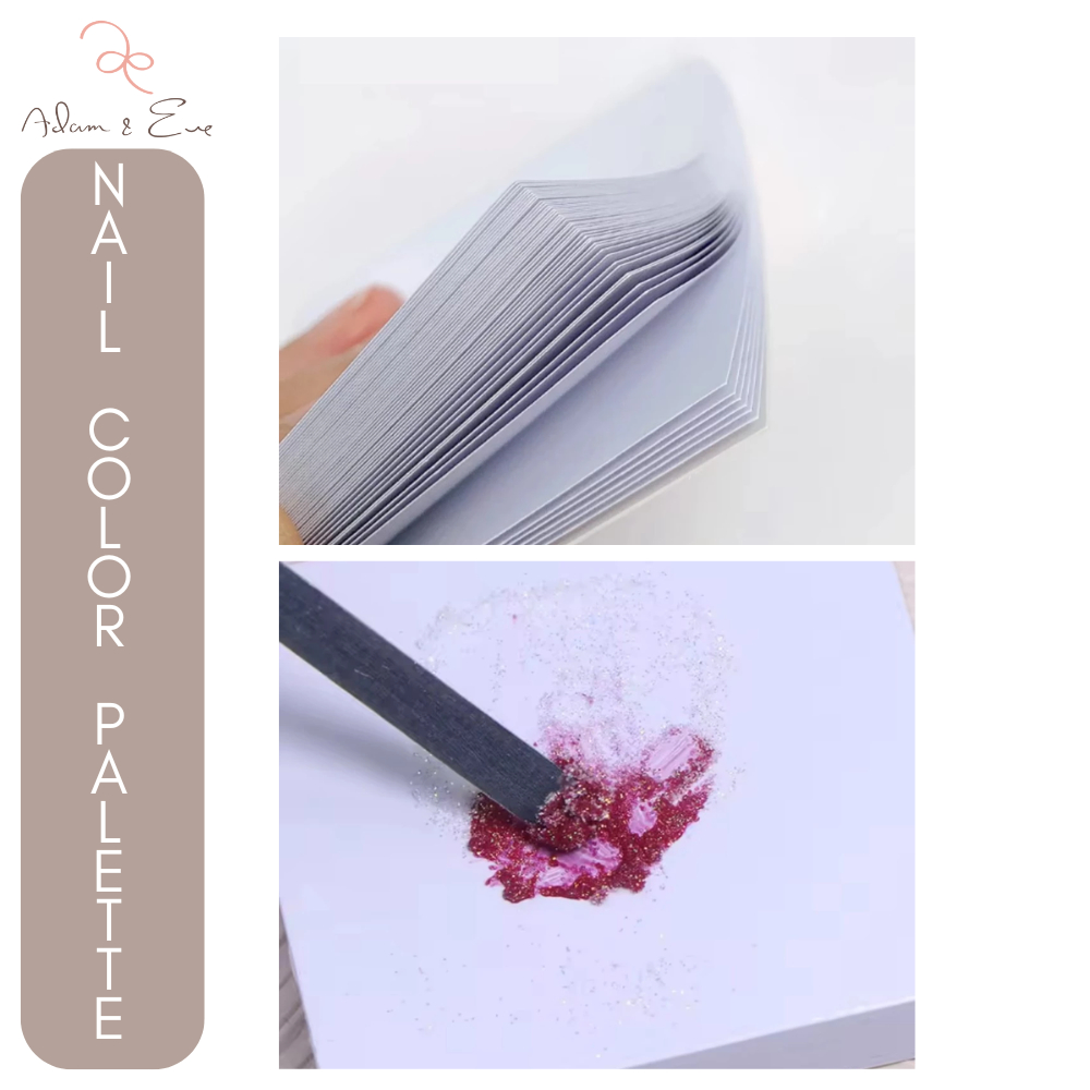 AE| 50Pcs Nail Color Paper Palette Waterproof Note-Type Sticker Gel ...