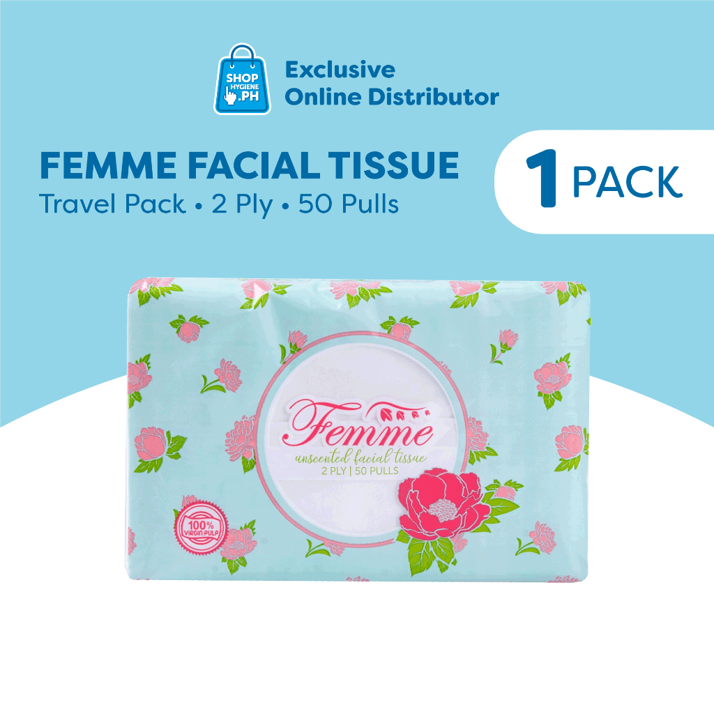 Femme Facial Tissue Travel Pack 50 pulls 2 ply | Shopee Philippines