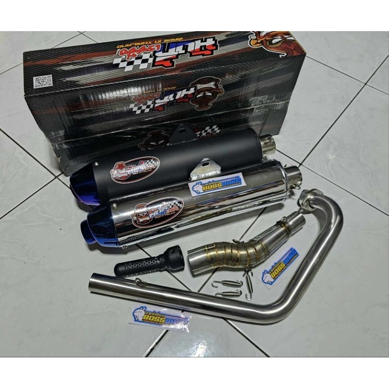 Hun Racing Monkey Powerpipe W/ Silencer Raider150 Carb | Shopee Philippines