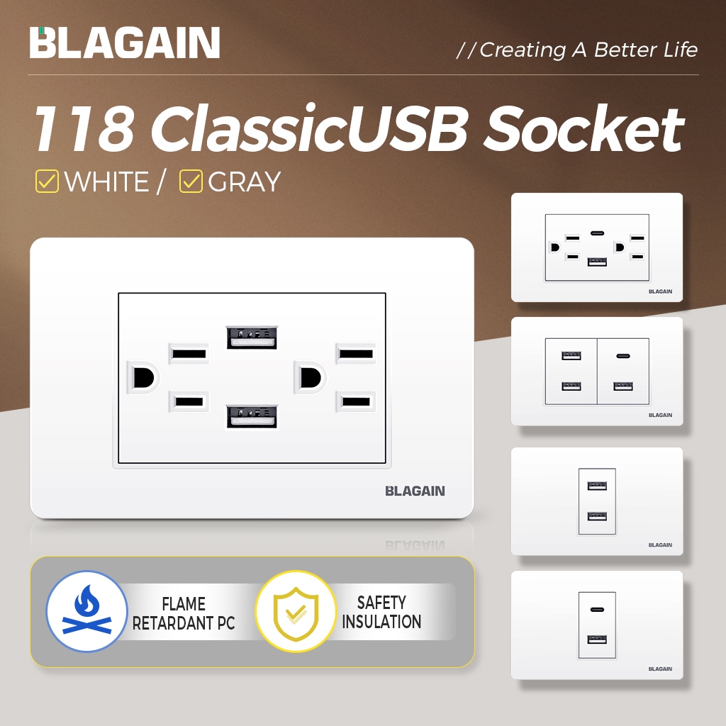 Super Wide Series Outlet With Usb And Type C | Shopee Philippines