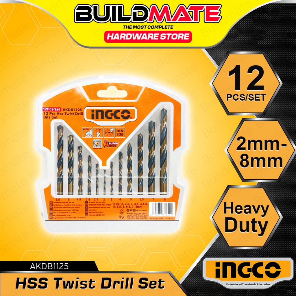 Buildmate x INGCO Drill Bit SET 12PCS Cobalt HSS for Metal Drilling ...