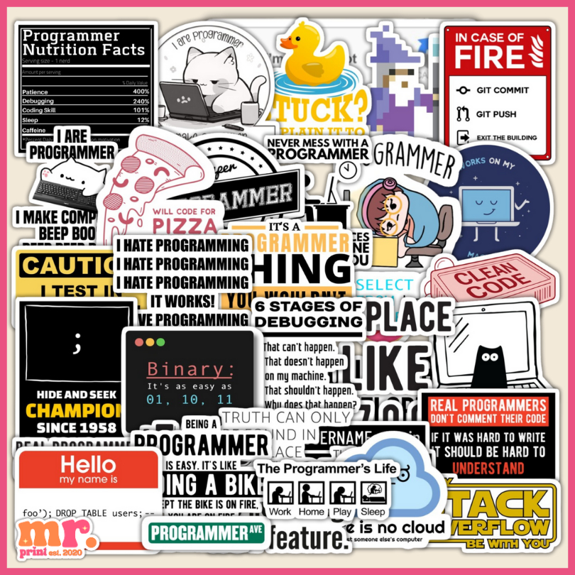 PROGRAMMER VOL 1 STICKERS COMPUTER IT WATERPROOF STICKERS | Shopee ...
