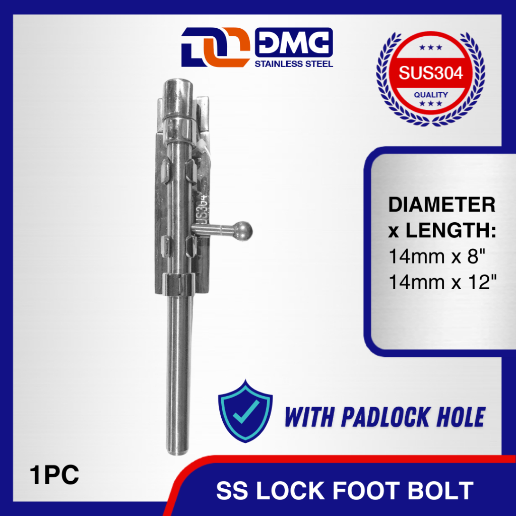 1PC Stainless Foot Bolt Lock Gate Lock Barrel Bolt Stainless Steel ...