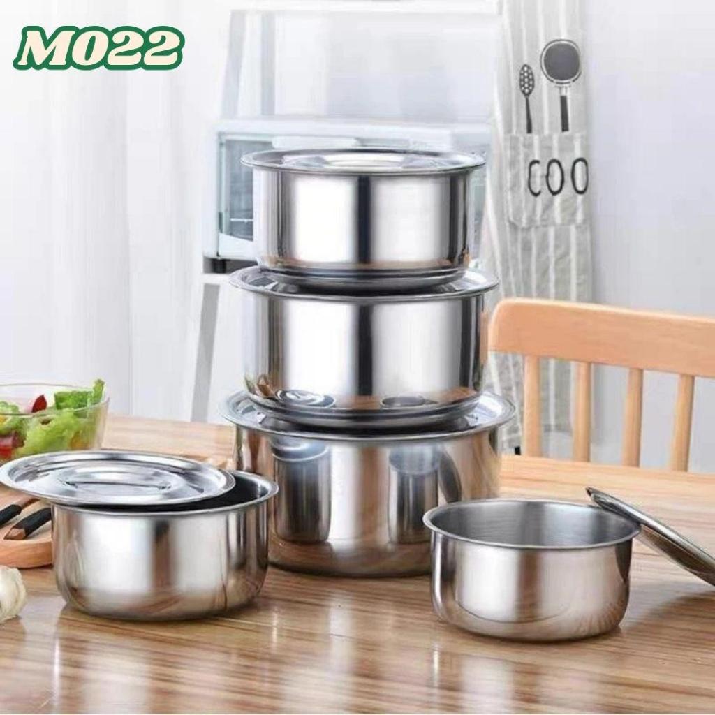 M 022 5PCS Stainless Steel Stock Pot Set Cookware | Shopee Philippines