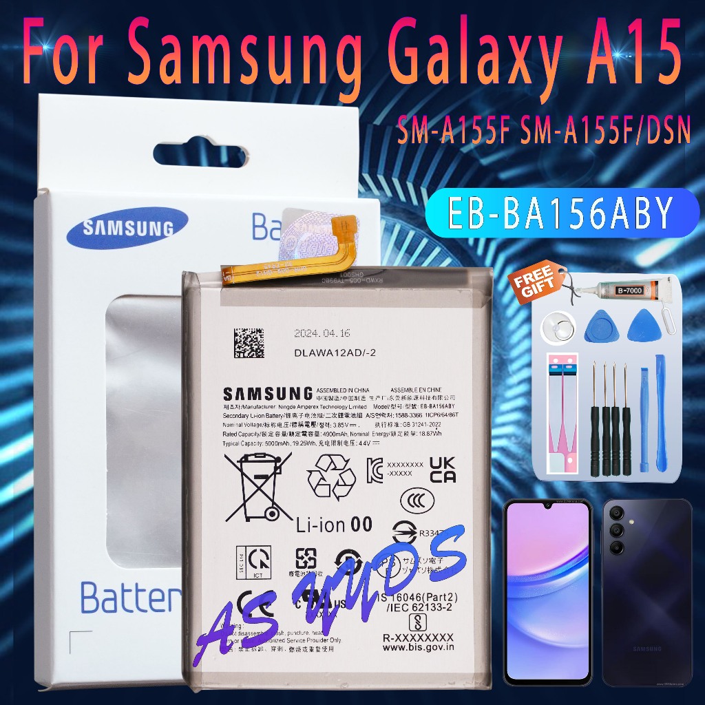 Replacement EB-BA156ABY 5000mAh Battery For Samsung Galaxy A15 SM-A155F ...