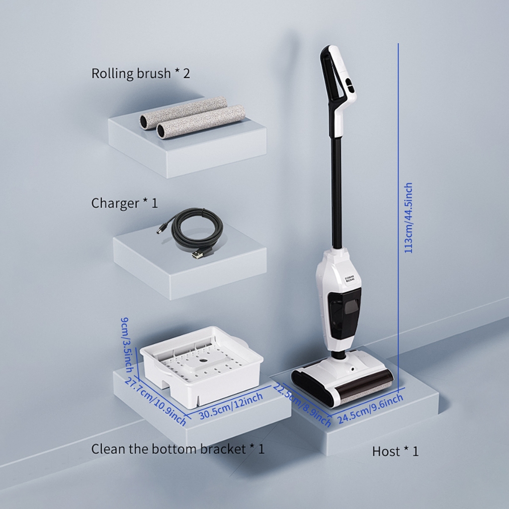 3-in-1 floor washing machine Handheld wireless electric mop sweep ...