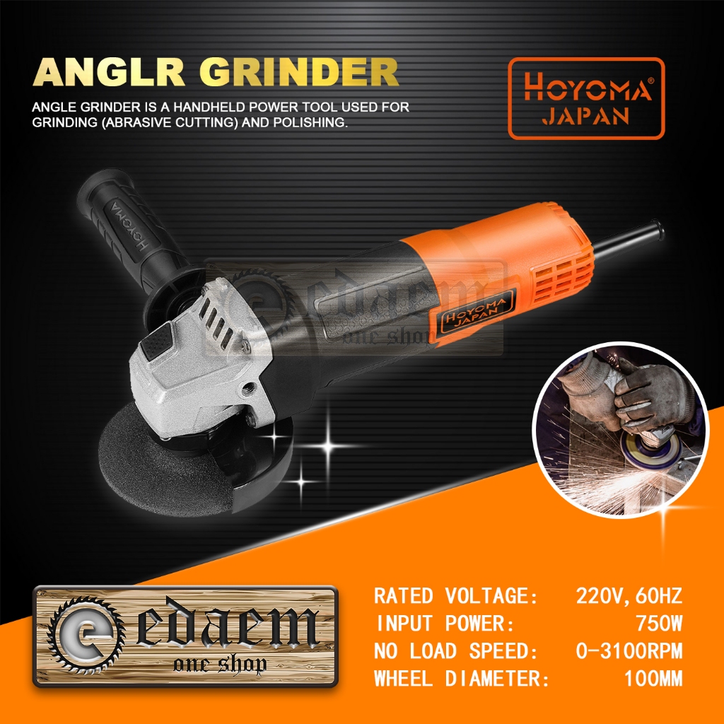 Hoyoma Japan HT-AG750 Angle Grinder Electric Corded Angle Grinder 750w ...