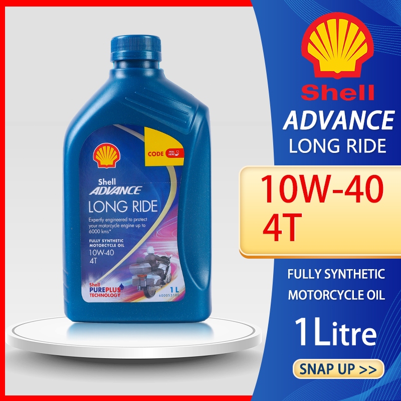 Shell Advance Long Ride Motorcycle Oil Long Ride 4T 10W-40 1L Genuine ...