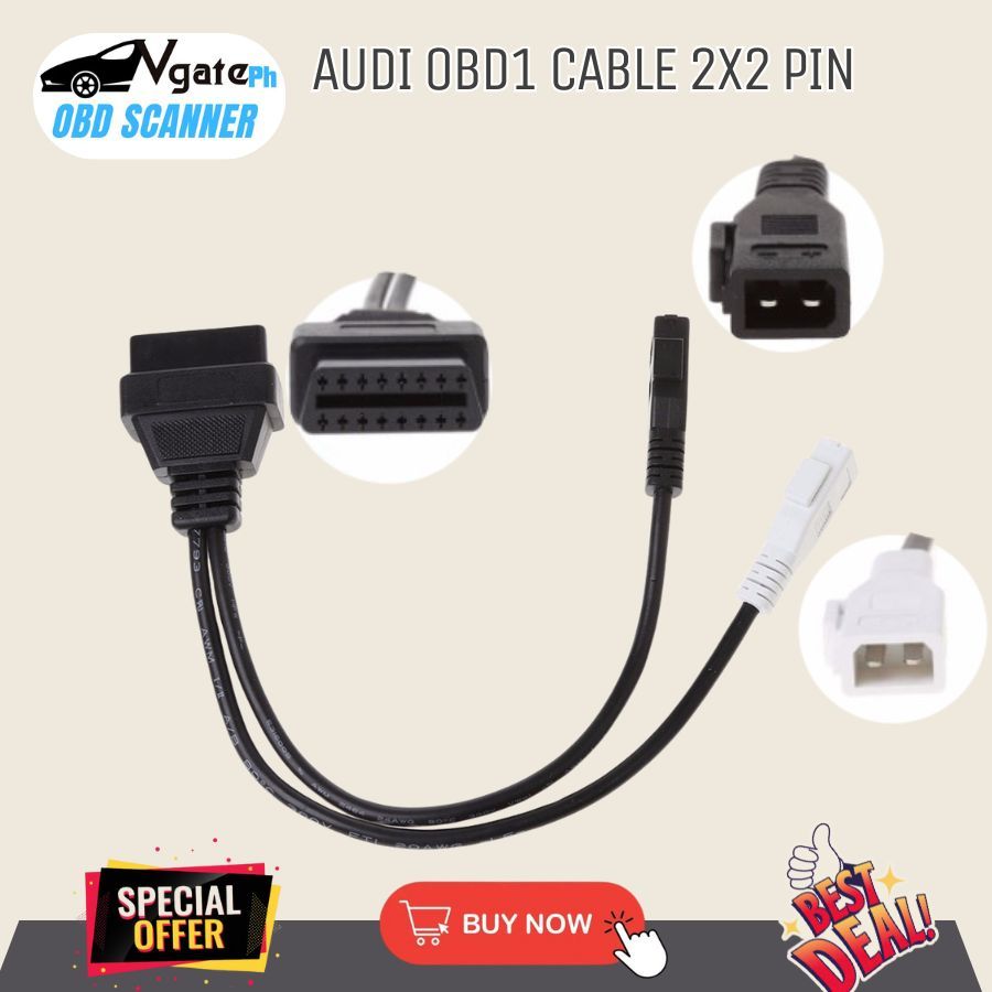 TONWON AUDI/VW 2X2 PIN OBD1 TO 16PIN OBD2 CABLE ADAPTOR | Shopee ...