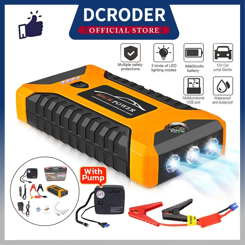 Portable Car JumpStarter 99800mAh/12V Emergency Starting Booster Car ...