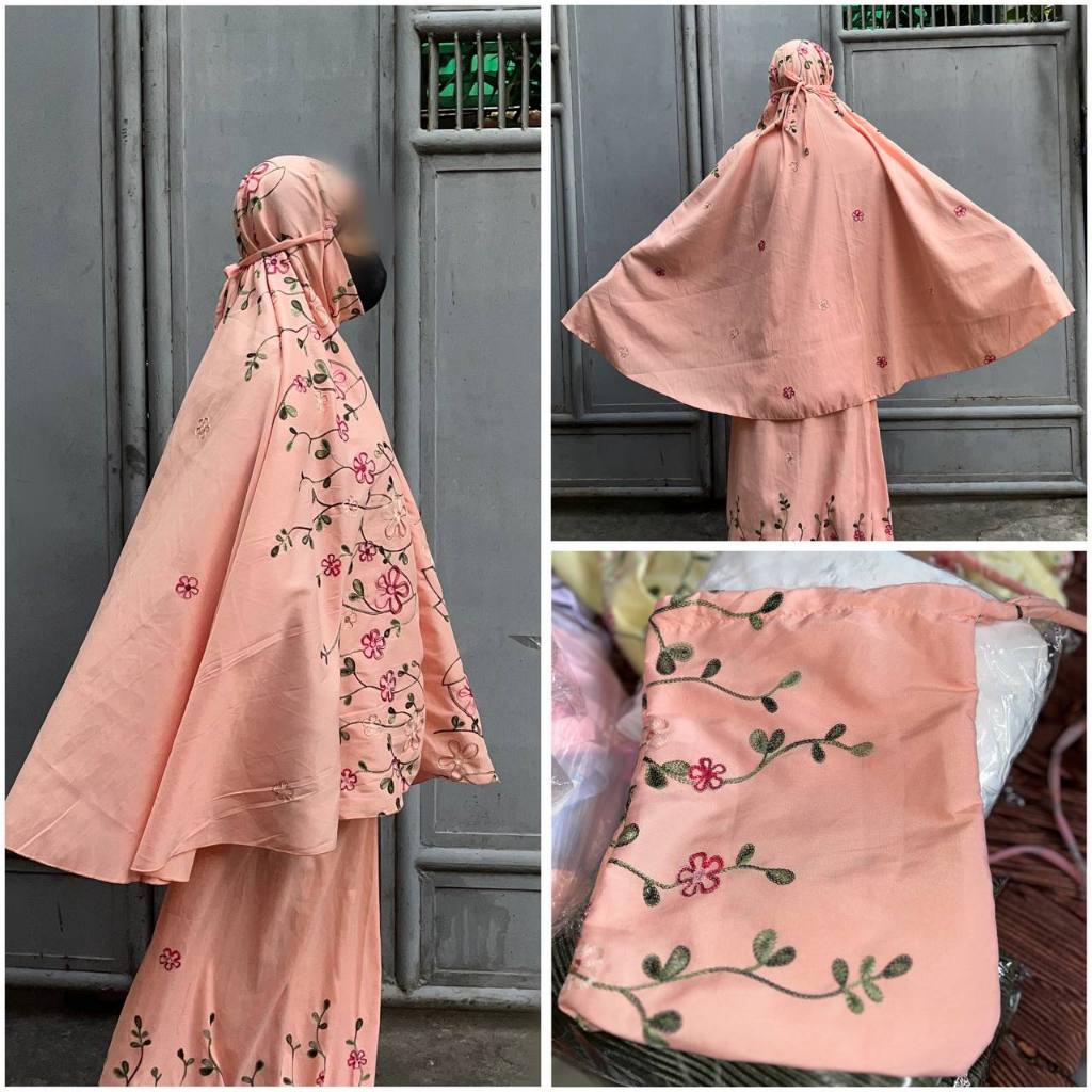 Mukna Set Cotton Embroidery Senepa Islamic Design with Bag Included ...