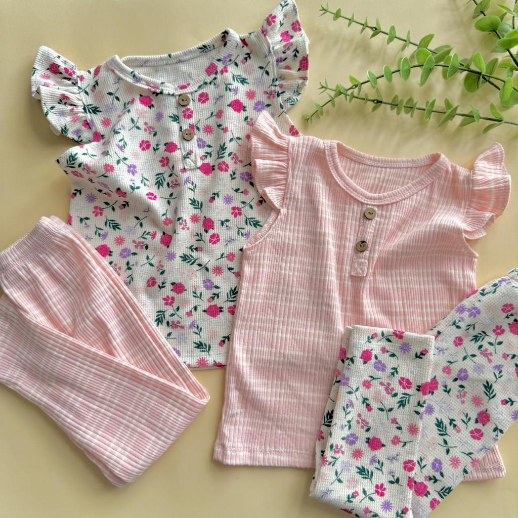 PP Apparel Kids Butterfly & Leggings Girls Ribbed Knitted Terno Comfy ...