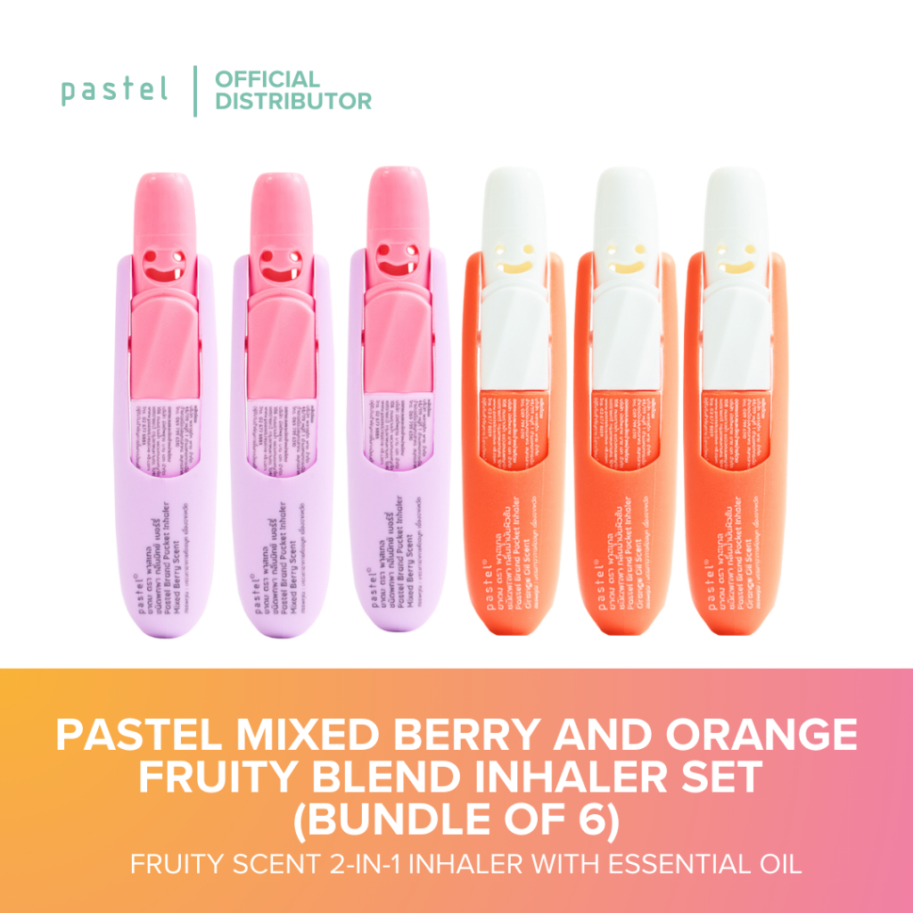 Pastel Mixed Berry (x3) and Orange (x3) Fruity Blend Inhaler Set (1.5ml ...