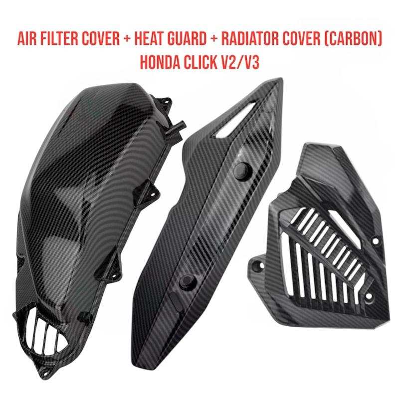 3in1 HONDA CLICK v2/v3- AIR FILTER, HEAT GUARD AND RADIATOR COVER ...
