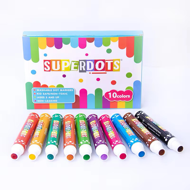 10 piece dot marker set for kids 20ml each | Shopee Philippines