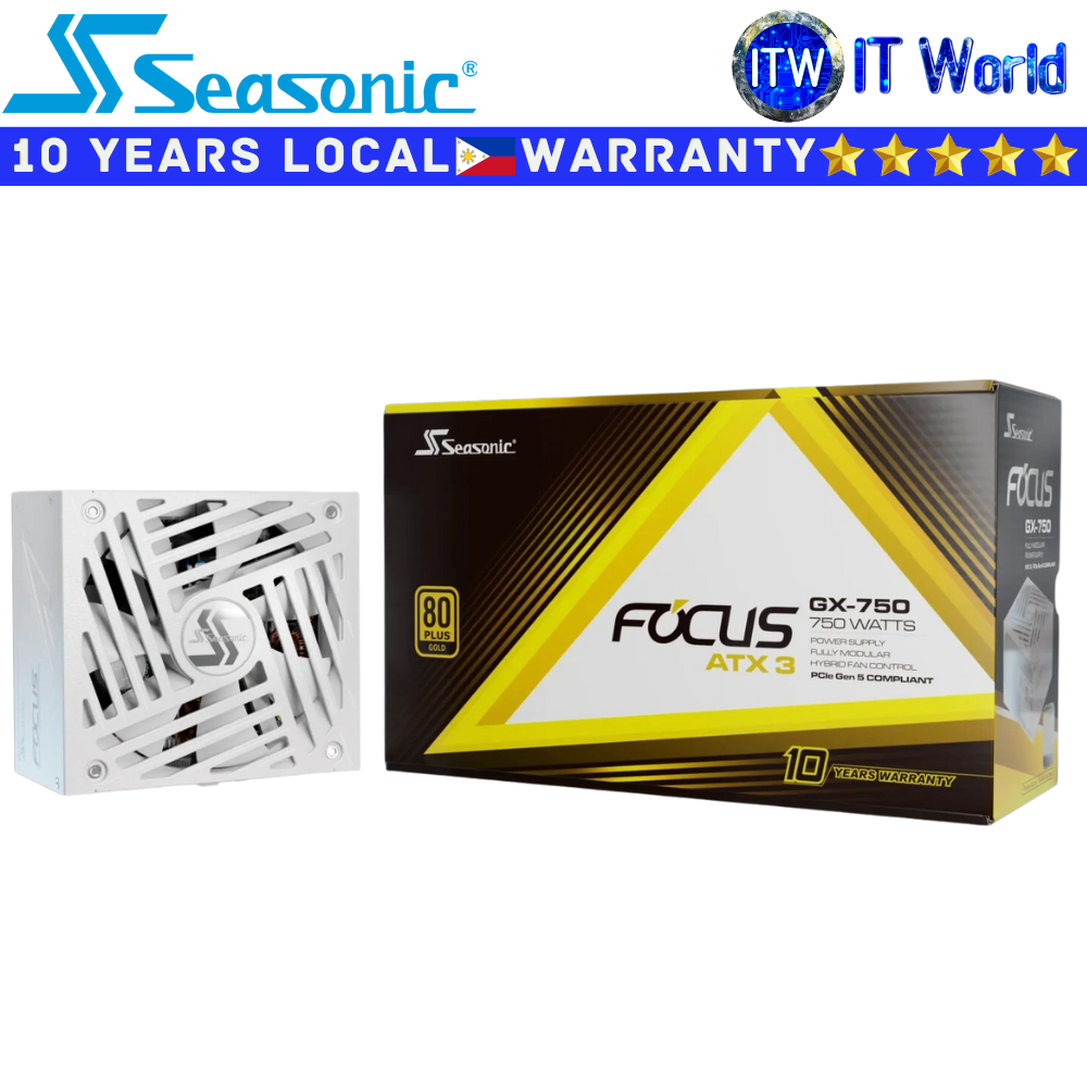 Seasonic PSU 750W Power Supply Unit Focus GX-750 ATX 3 White 80+ Gold (SRP-FGX751-A5A32SF) | itw ...