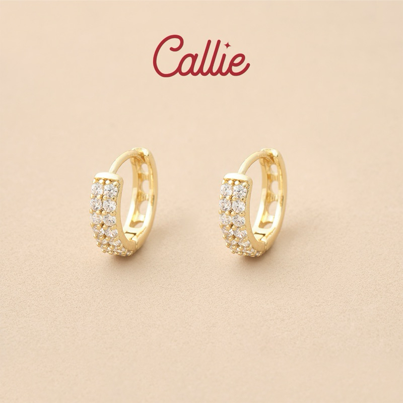 Callie 14k Gold Plated Margaret Diamond Hoop Earrings Shop Callie ...