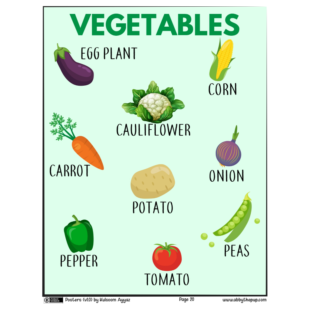 A4 Laminated Educational Posters, Fruits and Vegetables. Learning ...