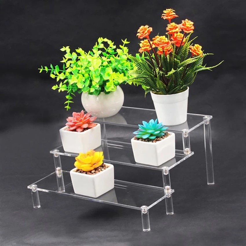 Acrylic Display Stand Clear Display Riser Rack Showcase Shelf for ...