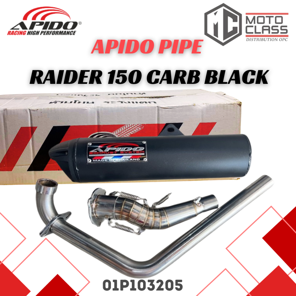 APIDO PIPE RAIDER 150 carb type black | Shopee Philippines