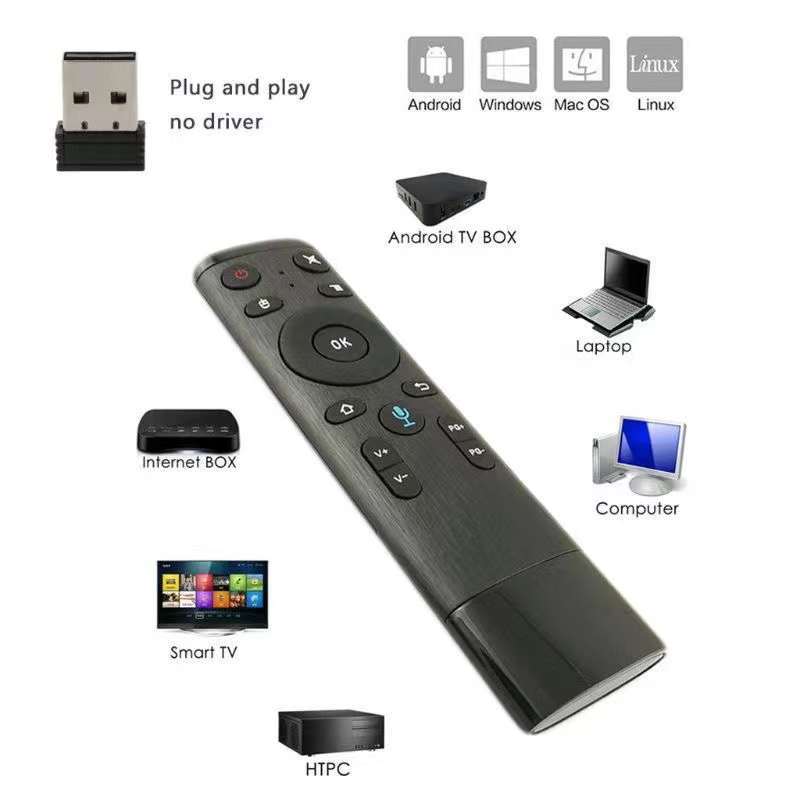 GD MALL Q5 Voice Control Fly Air Mouse Gyro Sensing Game 2.4GHz ...