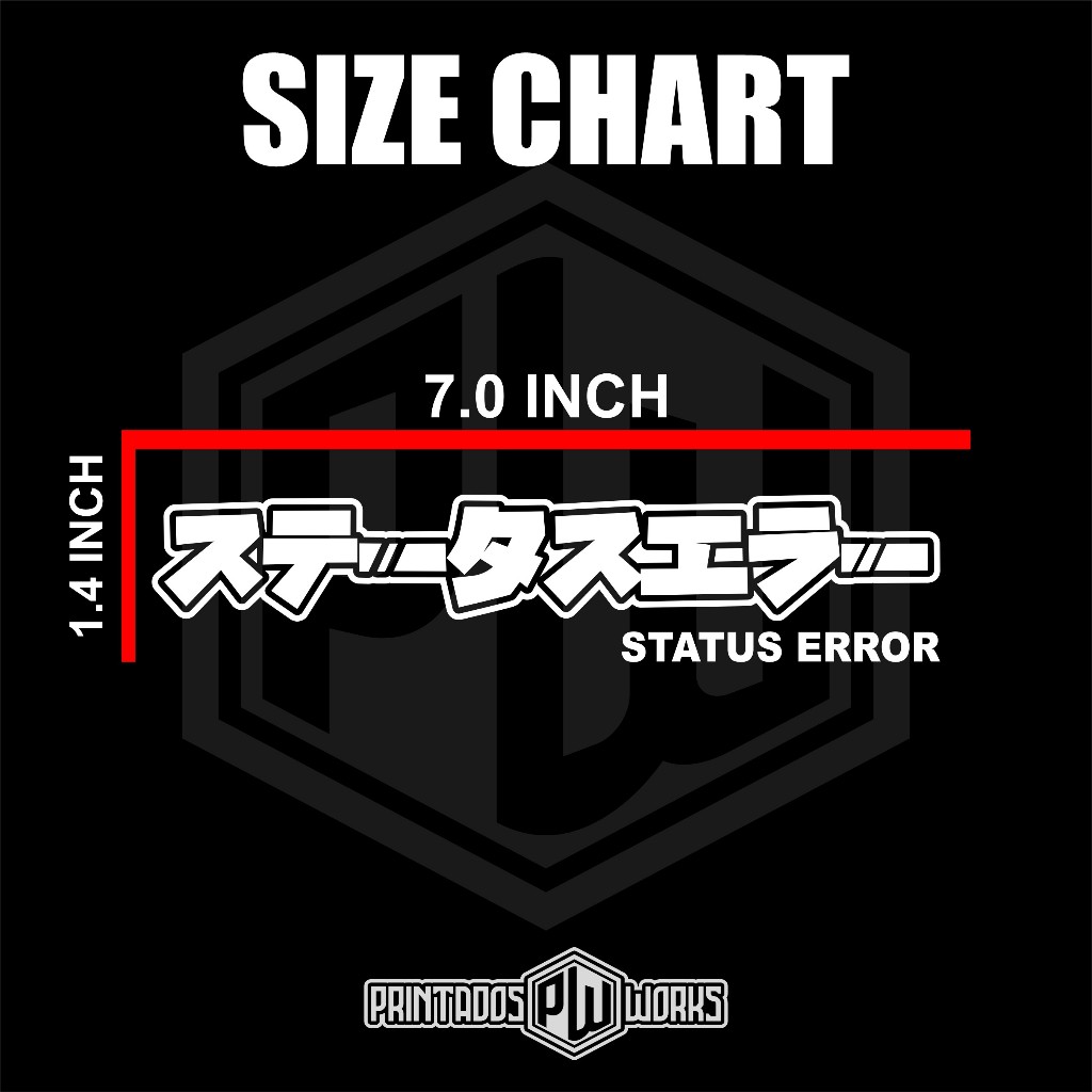 ORIGINAL STATUS ERROR JAPANESE decal sticker cutout for car ...