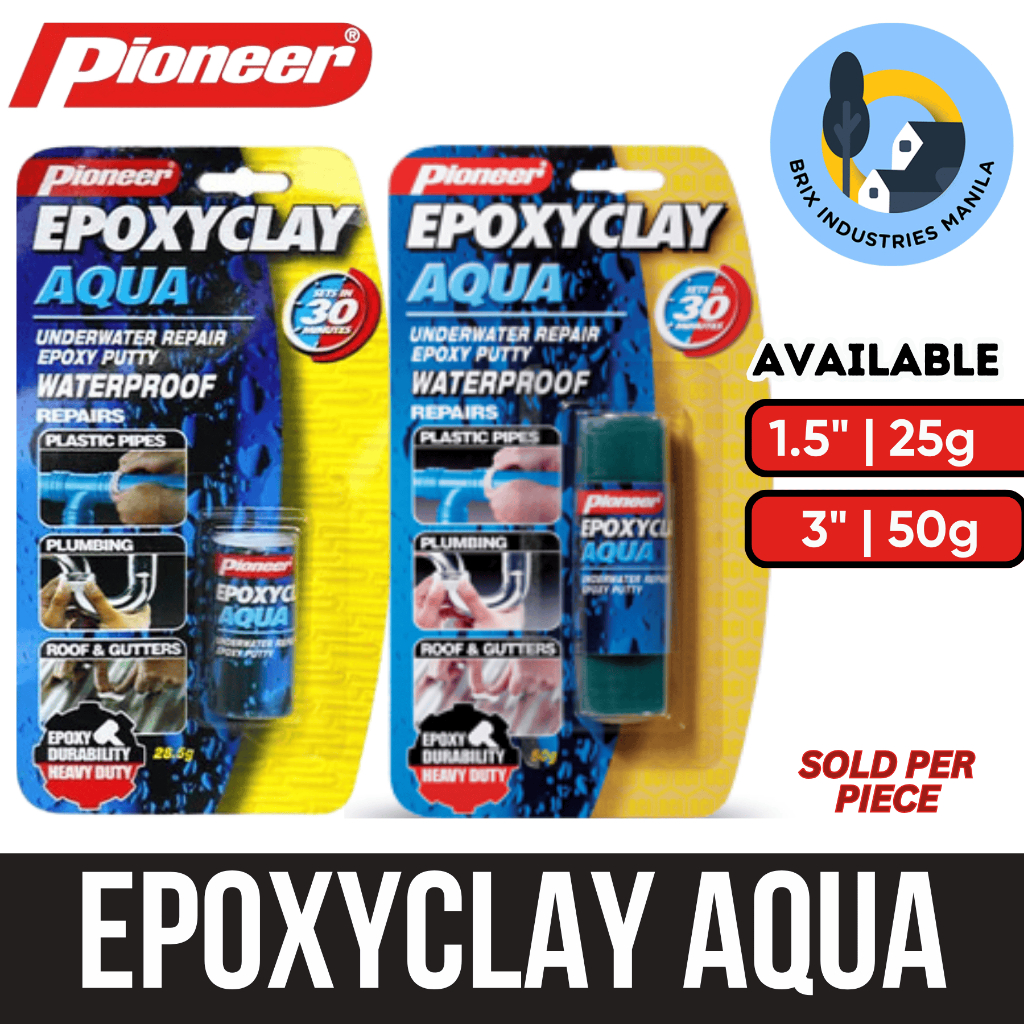 Pioneer Epoxy Clay Aqua 25g or 50g Underwater Repair Epoxy Putty ...