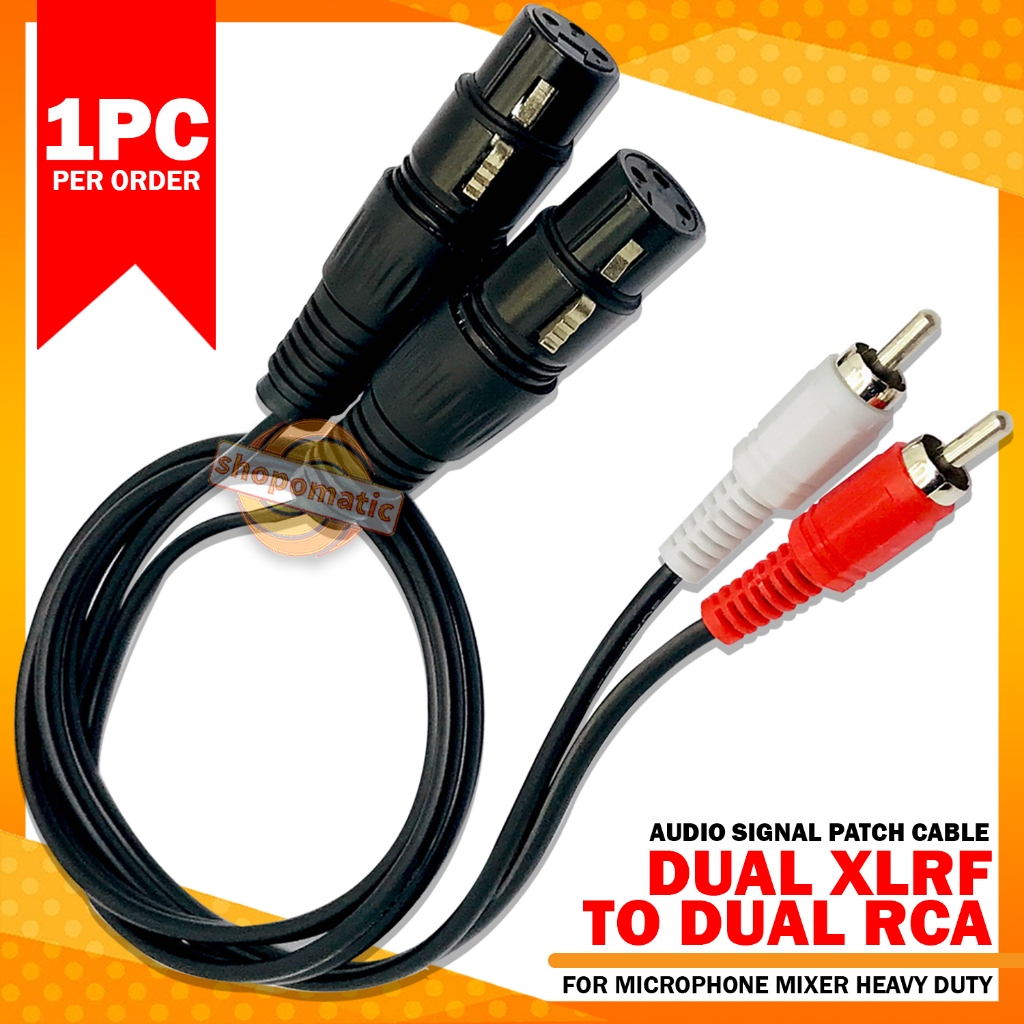 Dual XLR Female to Dual RCA Male Audio Signal Patch Cable for ...