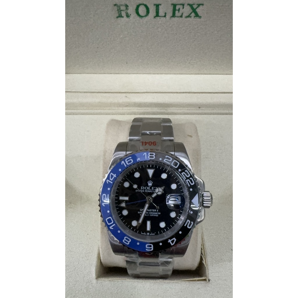 Black and Blue Bezel Pearl Markers Black Dial Blue Luminous Light Fully ...