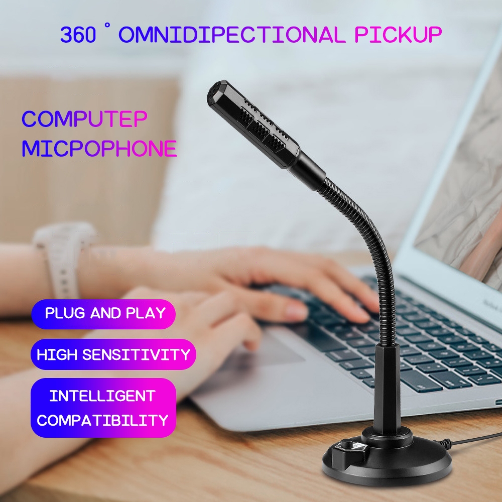 Multi-compatible USB Computer Microphone Driver-free 3.5mm Computer ...
