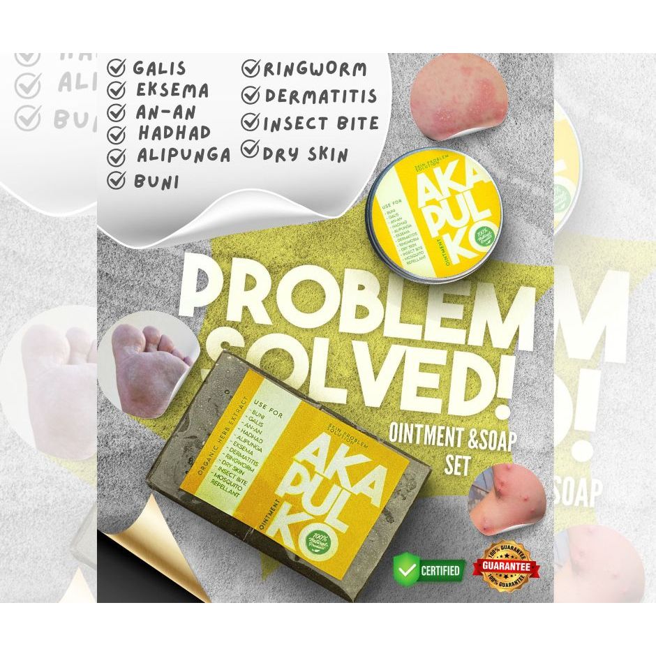 AKAPULKO Soap & Ointment SET (Anti-Bacterial / Anti-Fungal / 100% ...