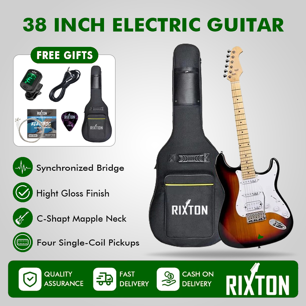 RIXTON Basic 38 Inch Electric Guitar With Complete Set Bag / Cable ...