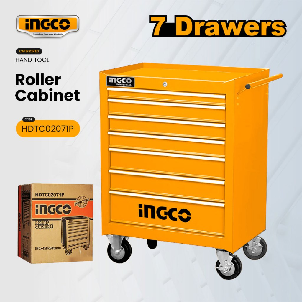 Ingco 7-Drawer Roller Cabinet Tool Chest Garage Storage Box Mobile ...