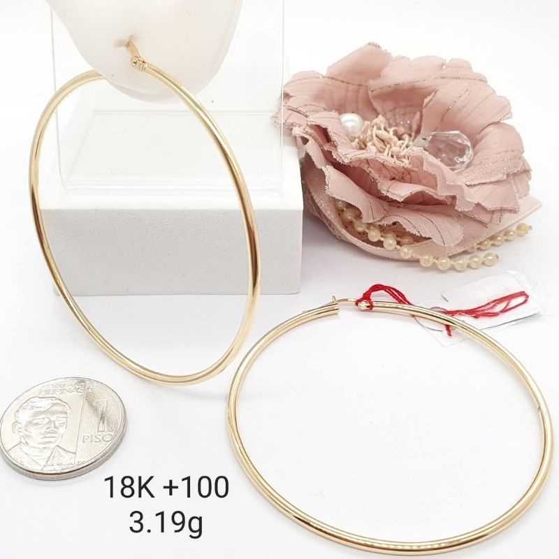 COD/18K/GOLD/18K/SAUDI GOLD/PAWNABLE DAINTY LOOP EARRINGS | Shopee ...