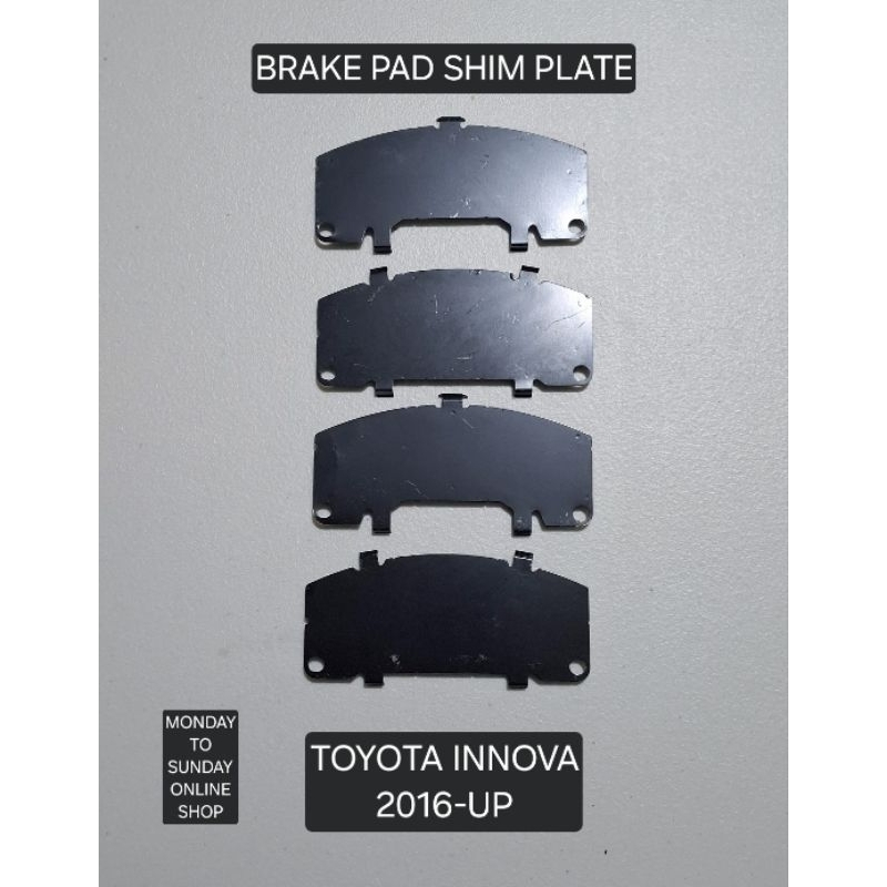 4 Pieces Brake Pad Shim Plate for Toyota Innova (2017-UP) | Shopee ...