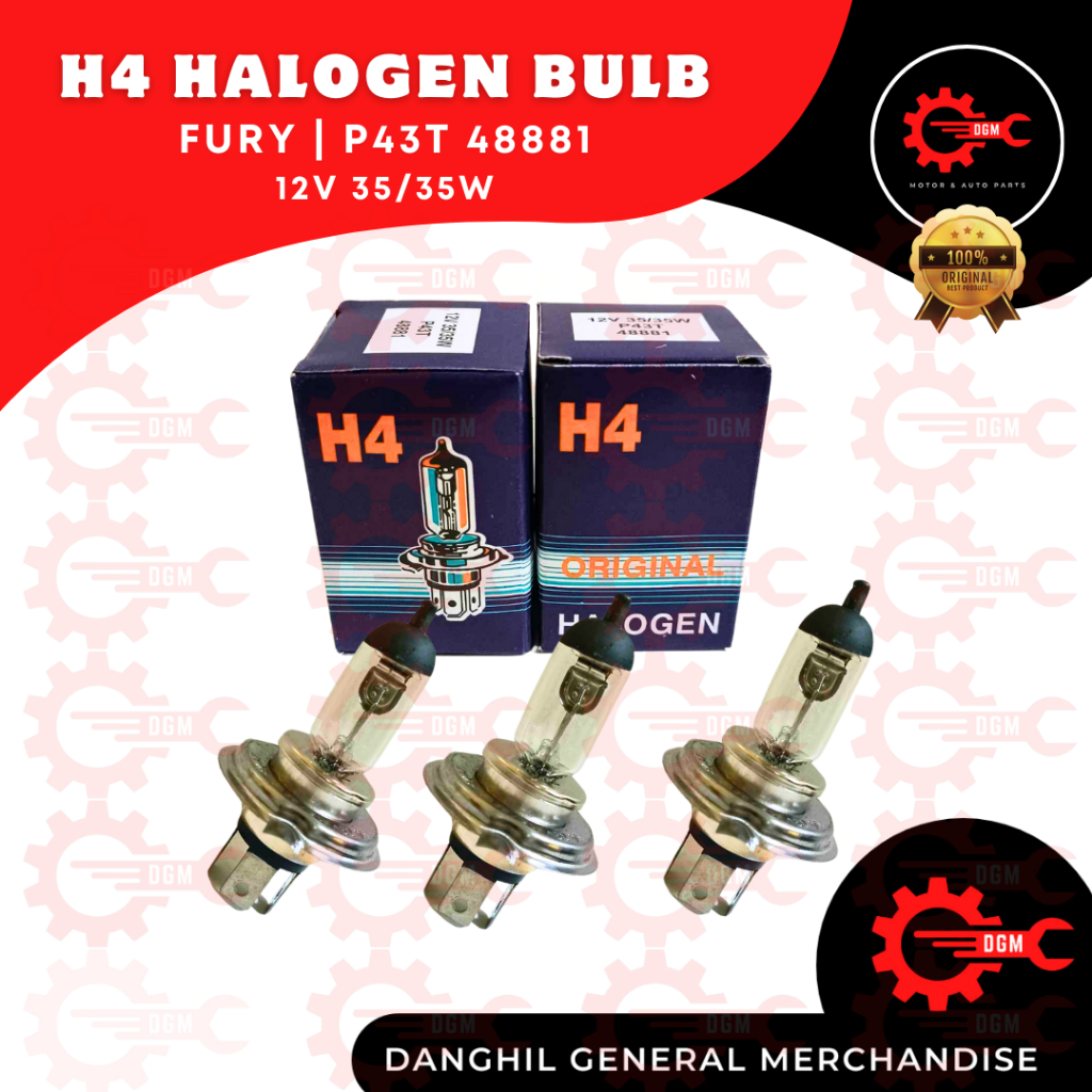 Halogen Bulb H4 12V 35/35W P43T 48881(Fury )Enhance Safety During ...