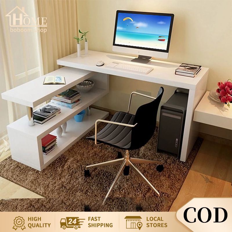 ♬COD♬ Rotate PC Table Corner Desk Computer Desktop Table Writing Home ...