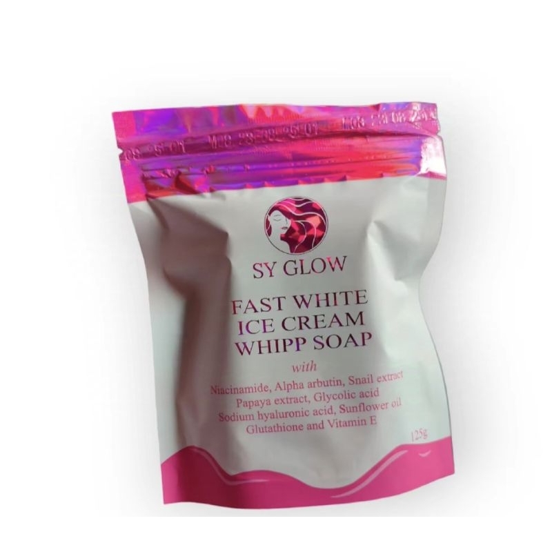 SY GLOW Fast White Ice cream whipp soap 125g | Shopee Philippines