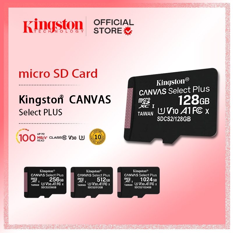 Kingston Canvas Select Plus with Android A1 128GB 256GB 512GB 1TB Micro SD Card Memory Card ...