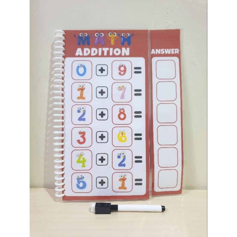 WRITE AND WIPE MATH ADDITION PRACTICE BOOKLET SET 2 A4 SIZE | Shopee ...
