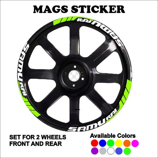 1 set Good for 2 wheels EURO MOTOR SAMURAI 155i Mags decals rim sticker ...