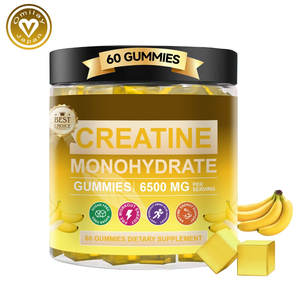 Omilay Creatine Monohydrate Gummies Pre Workout Muscle Mass Muscle ...