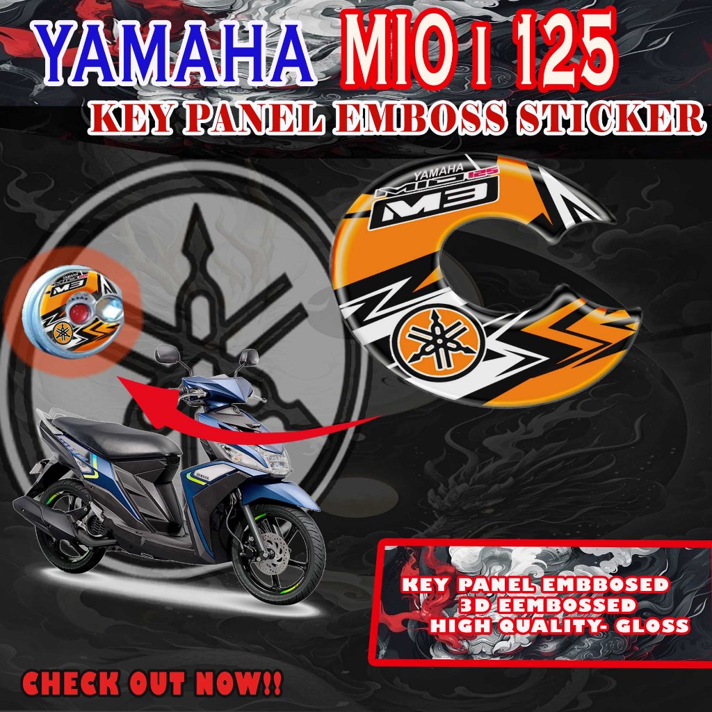 YAMAHA MIO I 125 KEY PANEL EMBOSSED STICKERS/ KEY PANEL EMBOSSED FOR ...