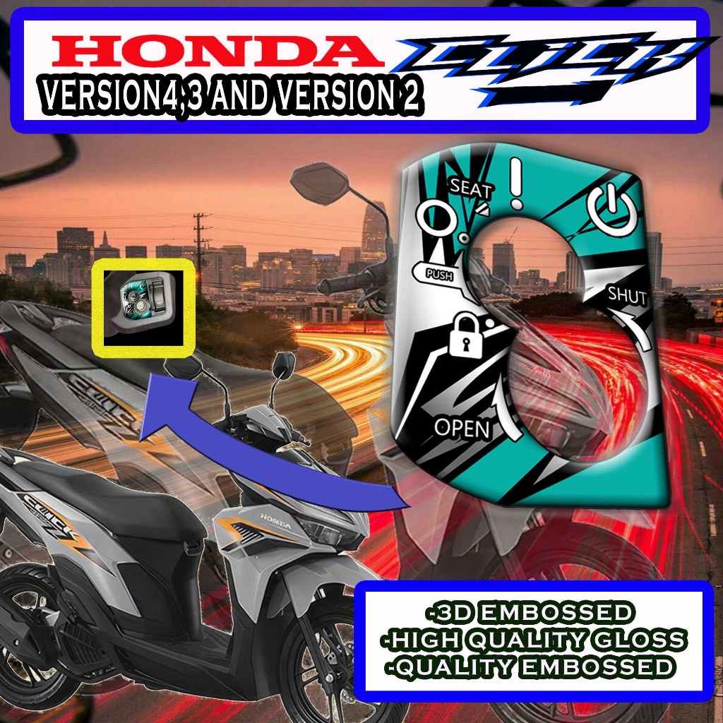 HONDA CLICK KEY PANEL EMBOSSED IGNITION FOR CLICK VERSION4,3 AND ...