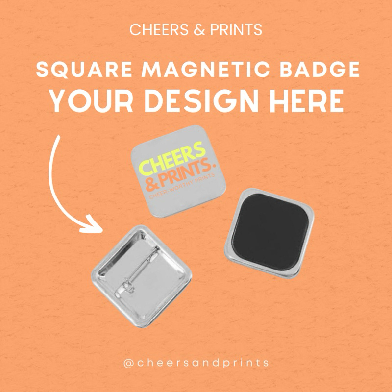 Customized Square Badge [Pin or Magnet] | Personalize Your Own Design ...