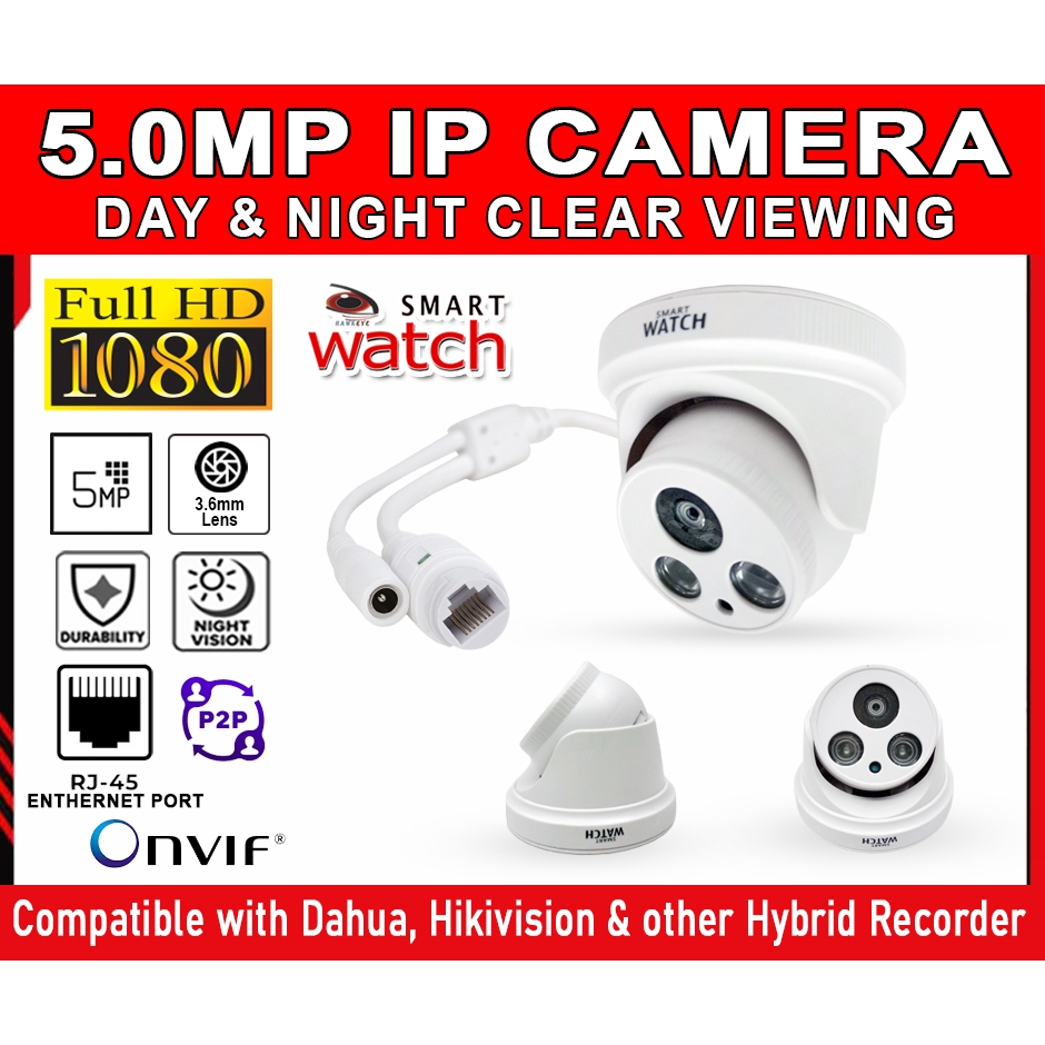SMARTWATCH CCTV FULL HD IP CAMERA 5MP NON-POE / HI-QUALITY IMAGE: RAINY ...