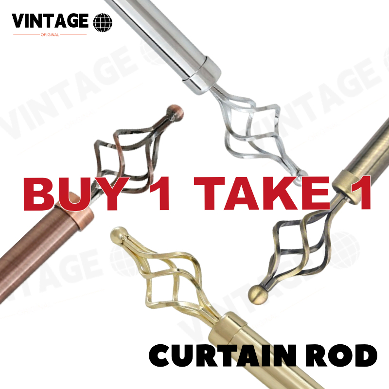 Extendable Spiral Curtain Rod Set Adjustable With Bracket 3/4" With ...